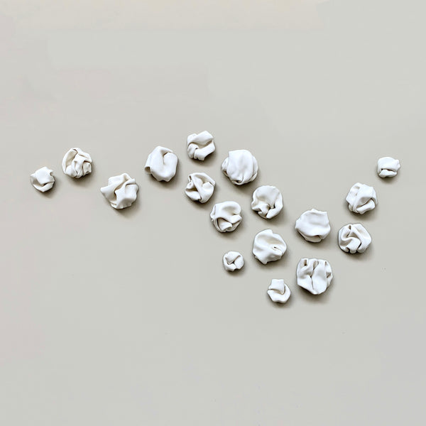 Ceramic wall art Flow Large set of 18 Curved abstract ceramic wall scu ...