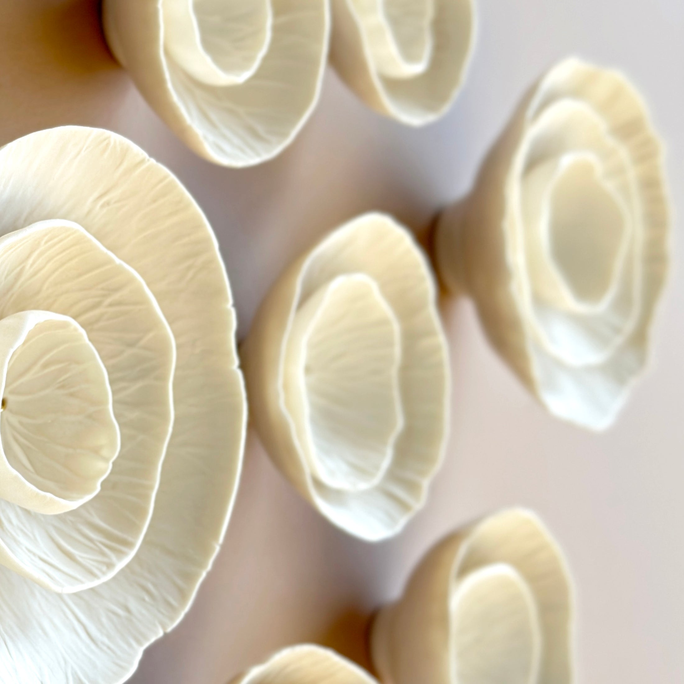 Abstract wall art Original 3D artwork Set of 12 ceramic porcelain hand ...