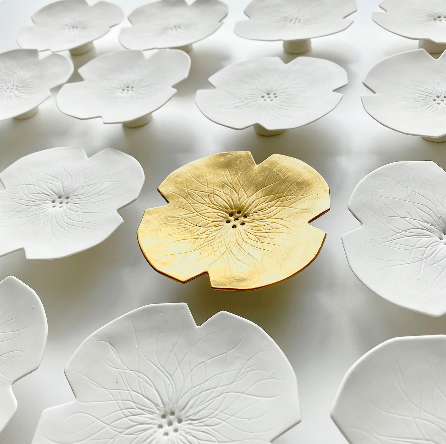 Porcelain wall sculpture -16 Graces - Large wall art set Contemporary ...